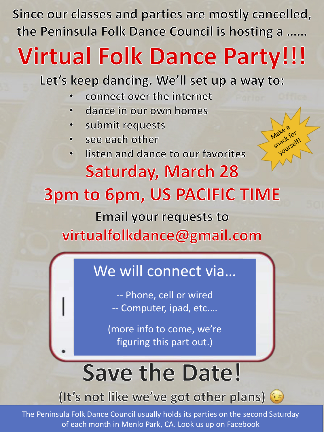 Virtual Dance Party with our friends from California | Folk Dance Brunswick
